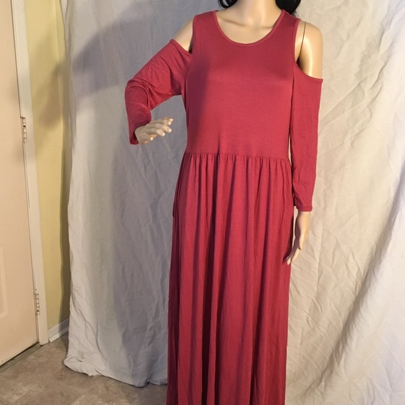Isaac Liev | Dresses | Nib Isaac Liev Cold Shoulder Dress Dark Red Xl ...